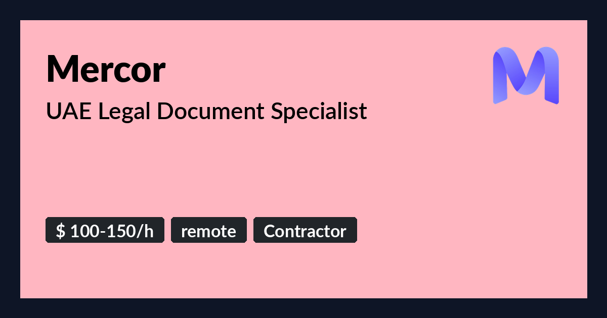 UAE Legal Document Specialist at Mercor - Benture